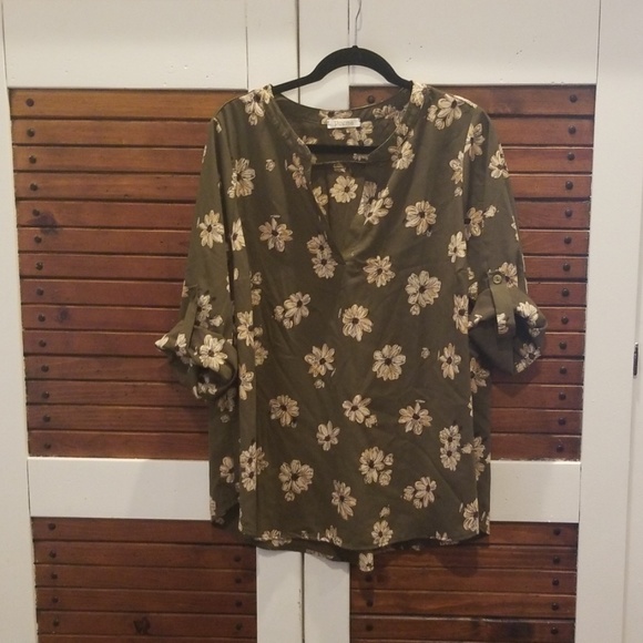 Poema | Tops | Poema 2x Modcloth Green Daisy Print Blouse | Poshmark